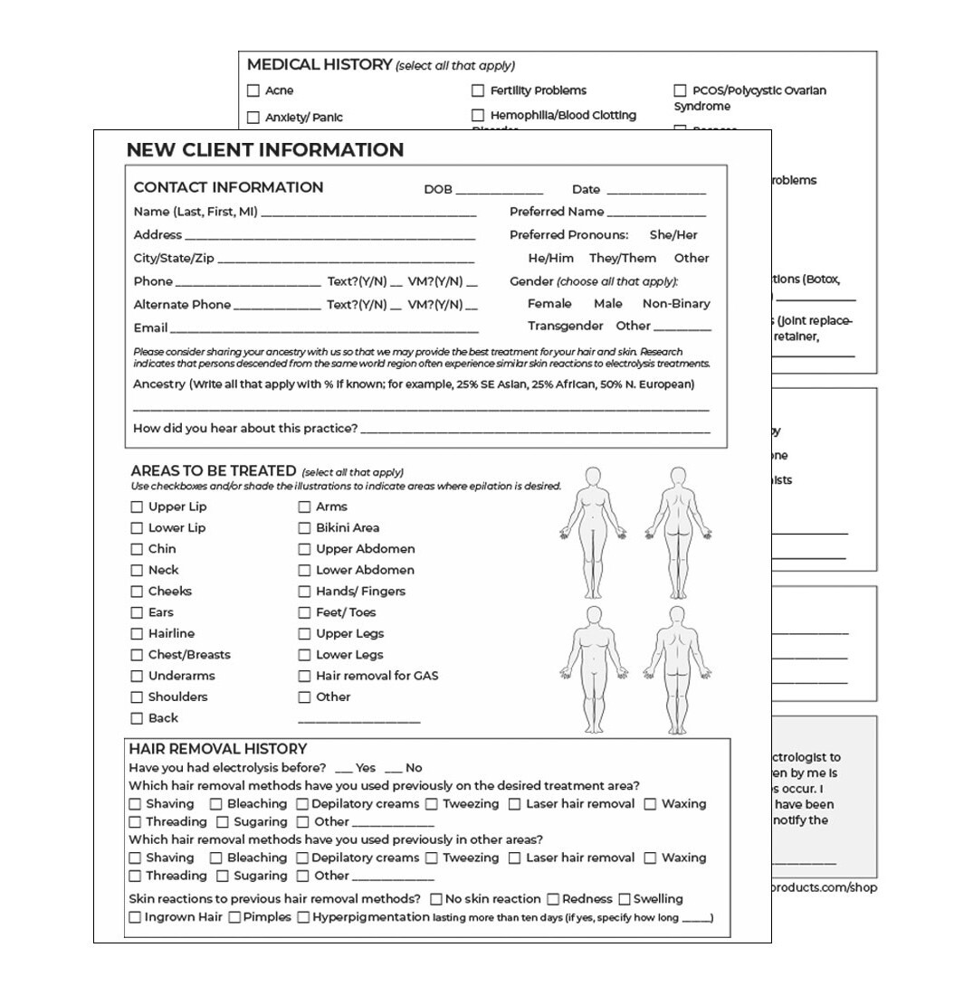New Client Intake forms